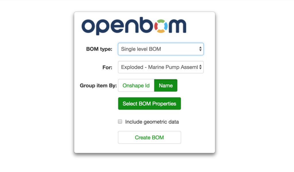 Creating a BOM in Onshape – OpenBOM Training Library