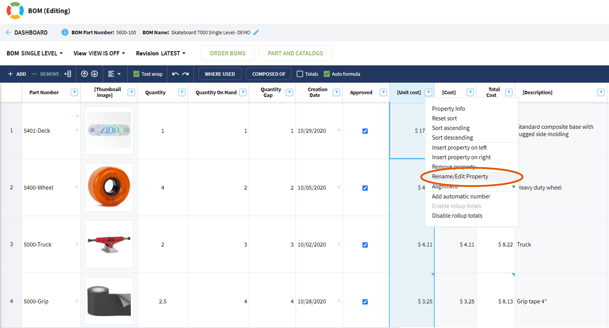Properties and property types – OpenBOM Training Library