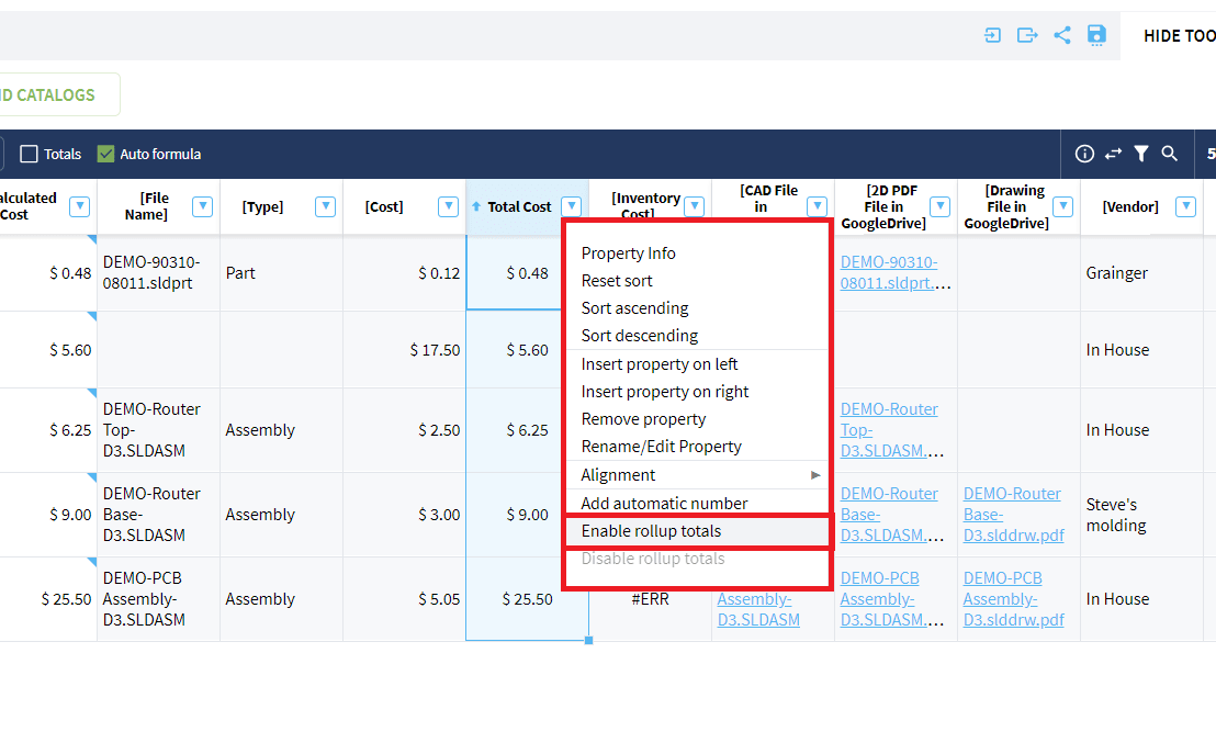 Formulas and Rollups – OpenBOM Training Library Formulas and Rollups – OpenBOM Training Library