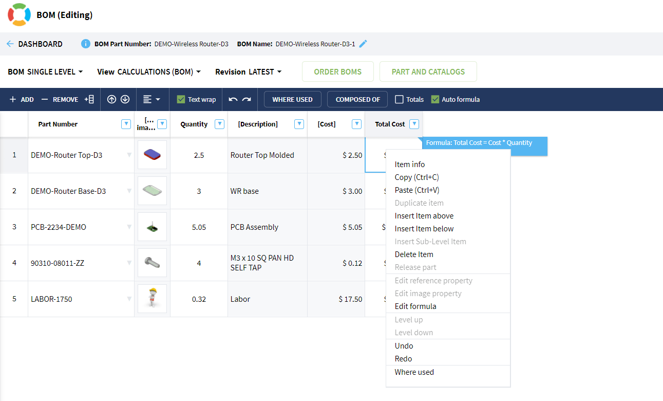 Formulas and Rollups – OpenBOM Training Library Formulas and Rollups – OpenBOM Training Library