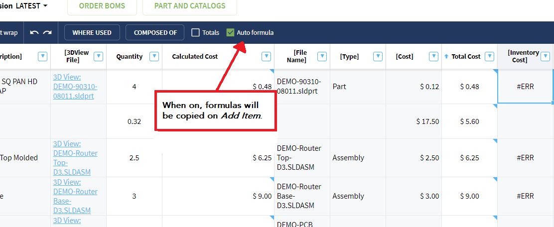 Formulas and Rollups – OpenBOM Training Library Formulas and Rollups – OpenBOM Training Library