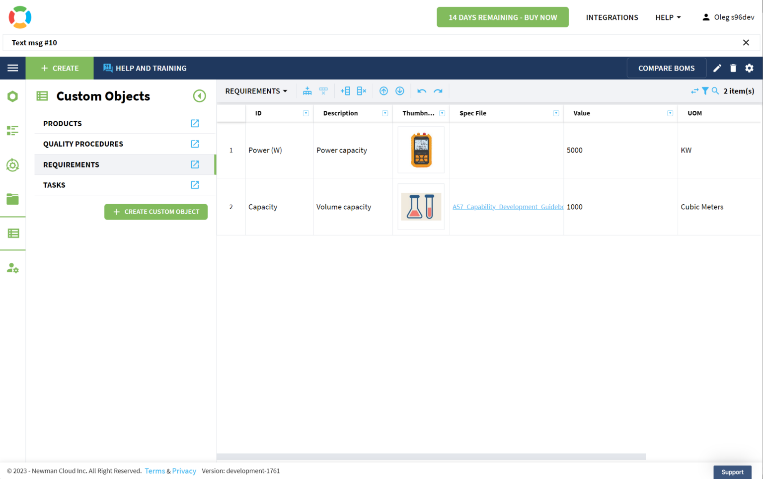 Custom Objects Openbom Training Library